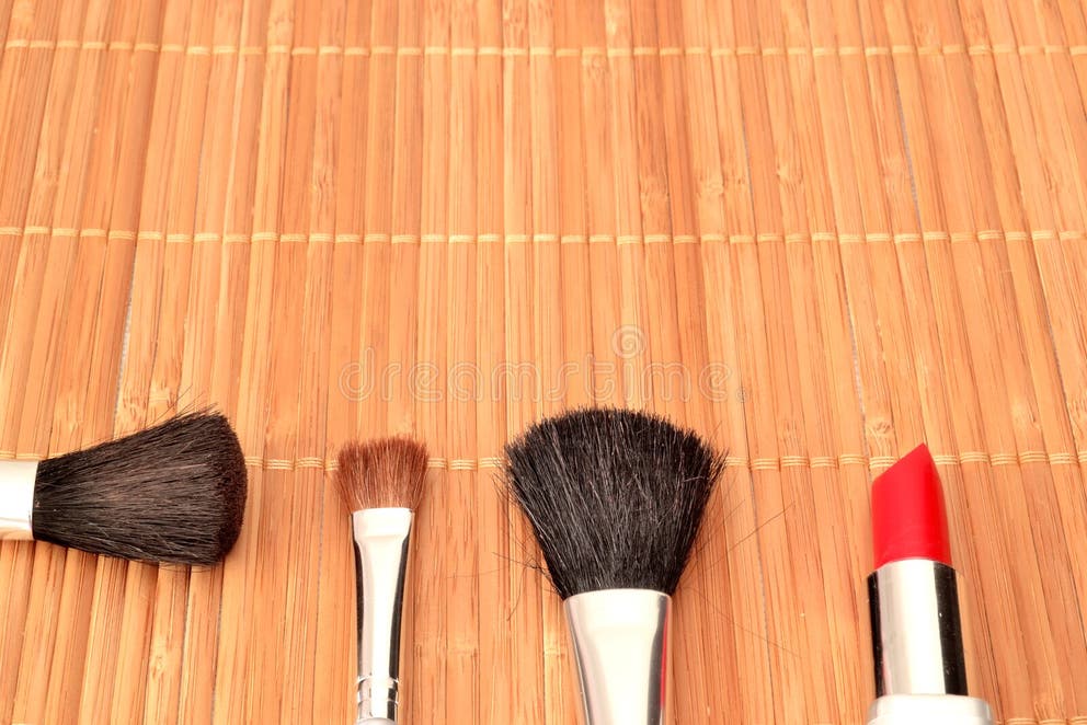 Makeup objects on wood stock image. Image of facial, life - 42070787