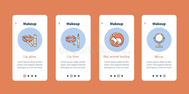 Cosmetology Onboarding Mobile App Screens Stock Vector - Illustration ...