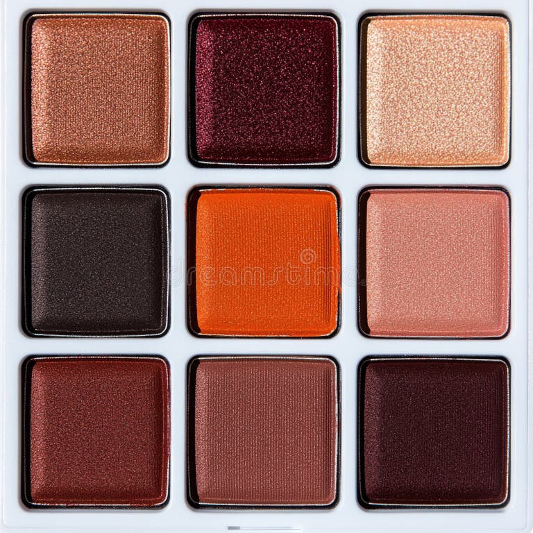 Makeup Palette Featuring Six Different Shades on a Clean White ...