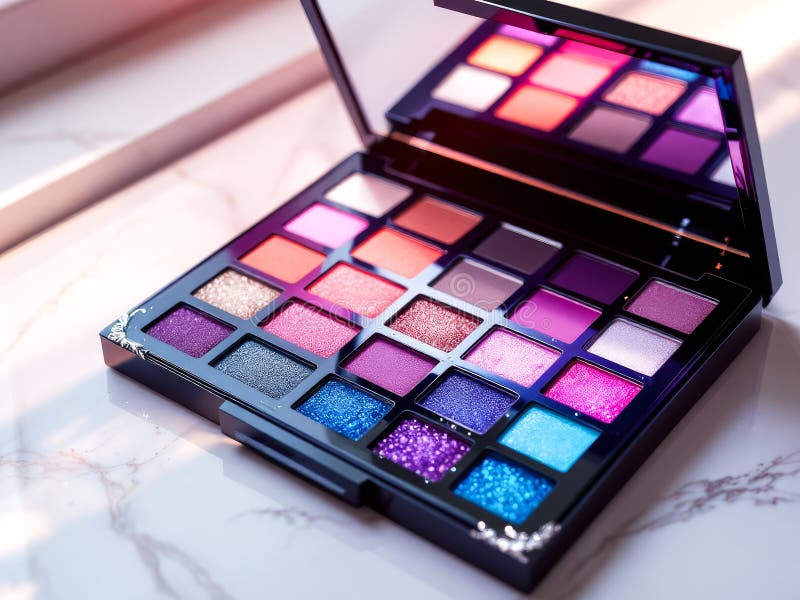 Makeup Palette with Many Different Colors Stock Image - Image of care ...