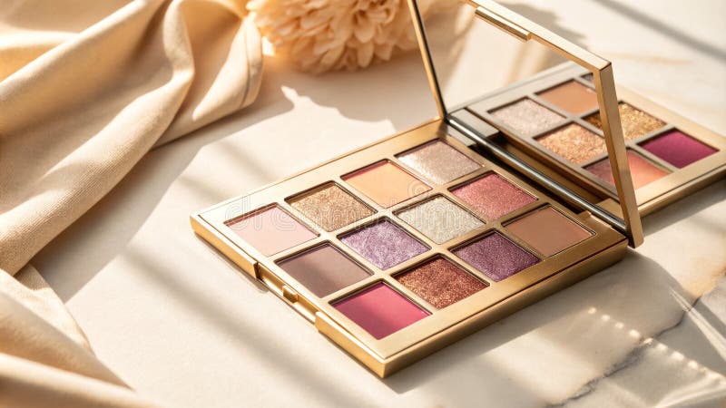 Makeup Palette with a Mirror on Top Stock Image - Image of white ...
