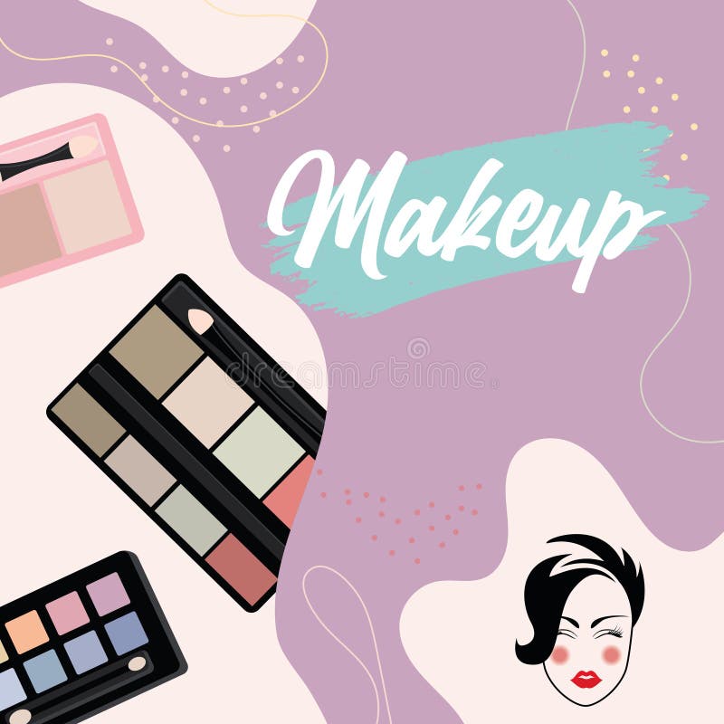 Makeup Poster Colored Eye Shadow Vector Stock Vector - Illustration of ...