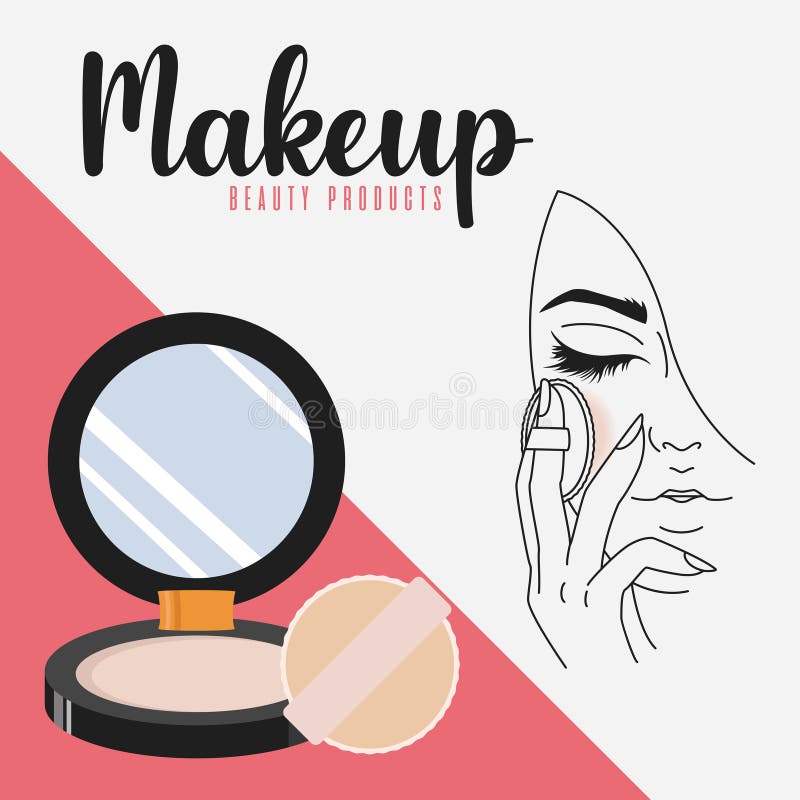 Makeup Poster Face Powder Vector Stock Illustration - Illustration of ...