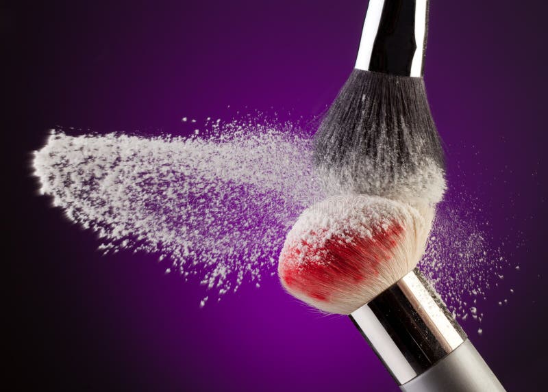 Makeup powder and brushes stock image. Image of makeup - 19607515