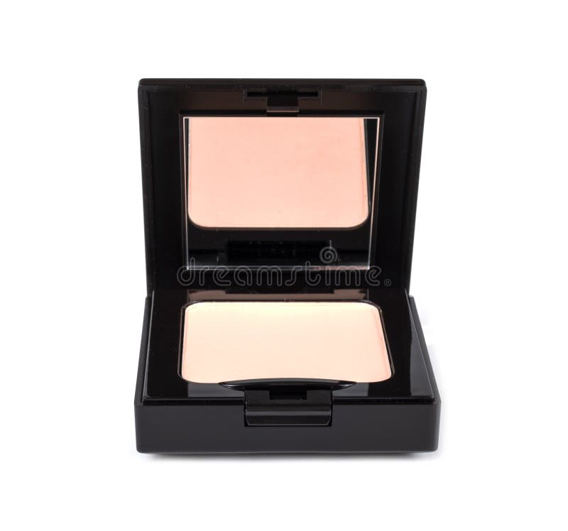 Makeup Powder in Plastic Case Isolated on White Background Stock Image ...