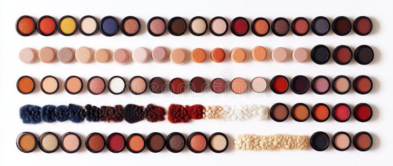 Makeup Products are Arranged in a Row on a White Surface Stock Photo ...