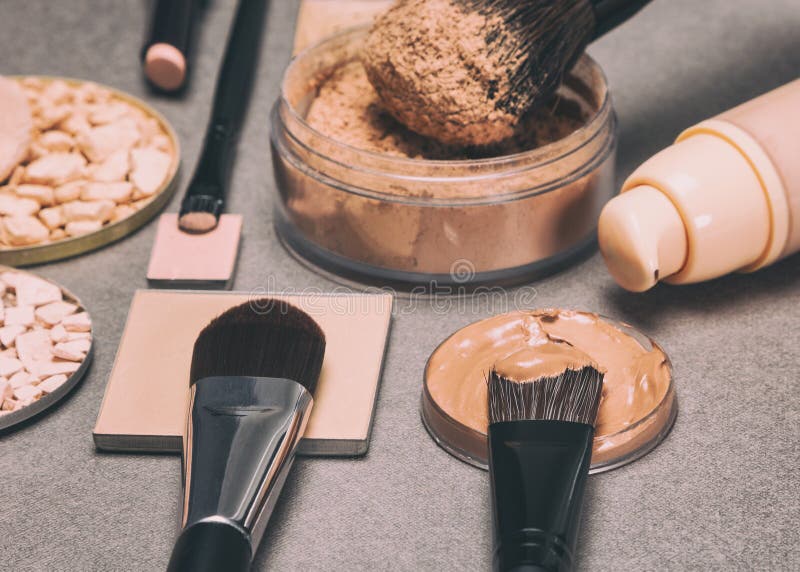 Makeup Products To Even Skin Tone and Complexion Stock Photo - Image of ...