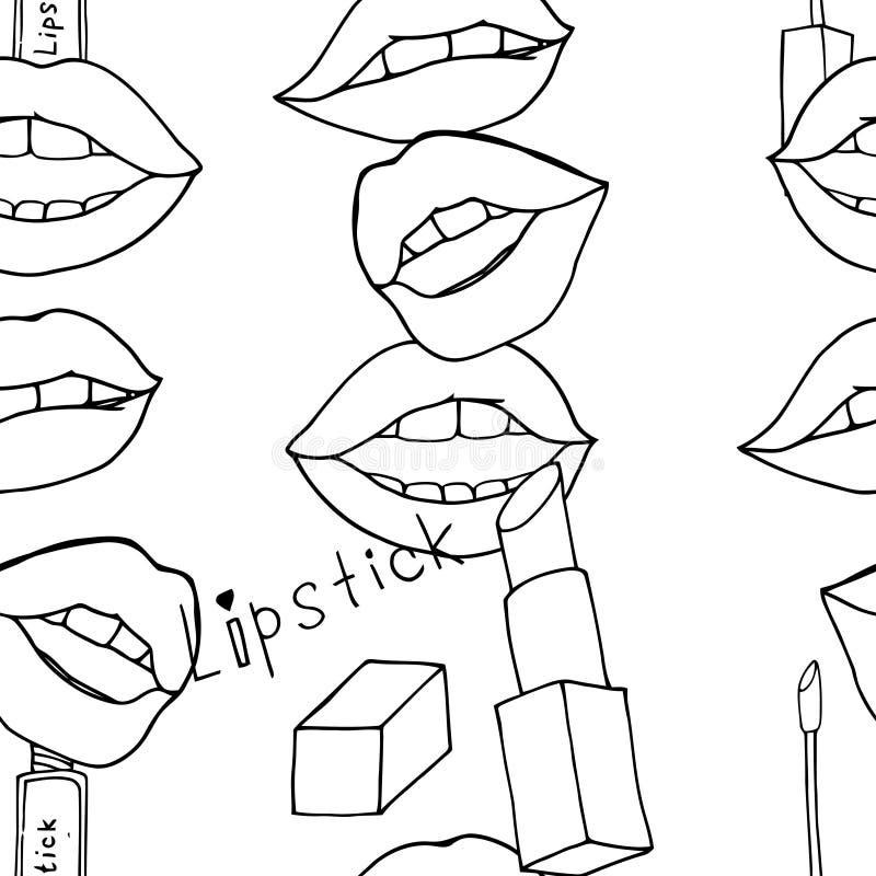 Makeup seamless pattern stock vector. Illustration of decoration - 61846407