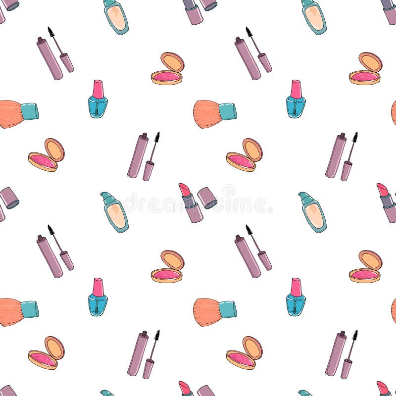 Makeup Seamless Pattern Stock Vector Illustration Of Pattern 62083175