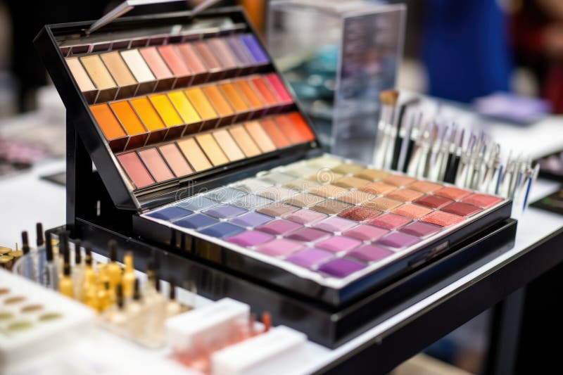Makeup Set with Various Color Palettes at a Stand Stock Image - Image ...