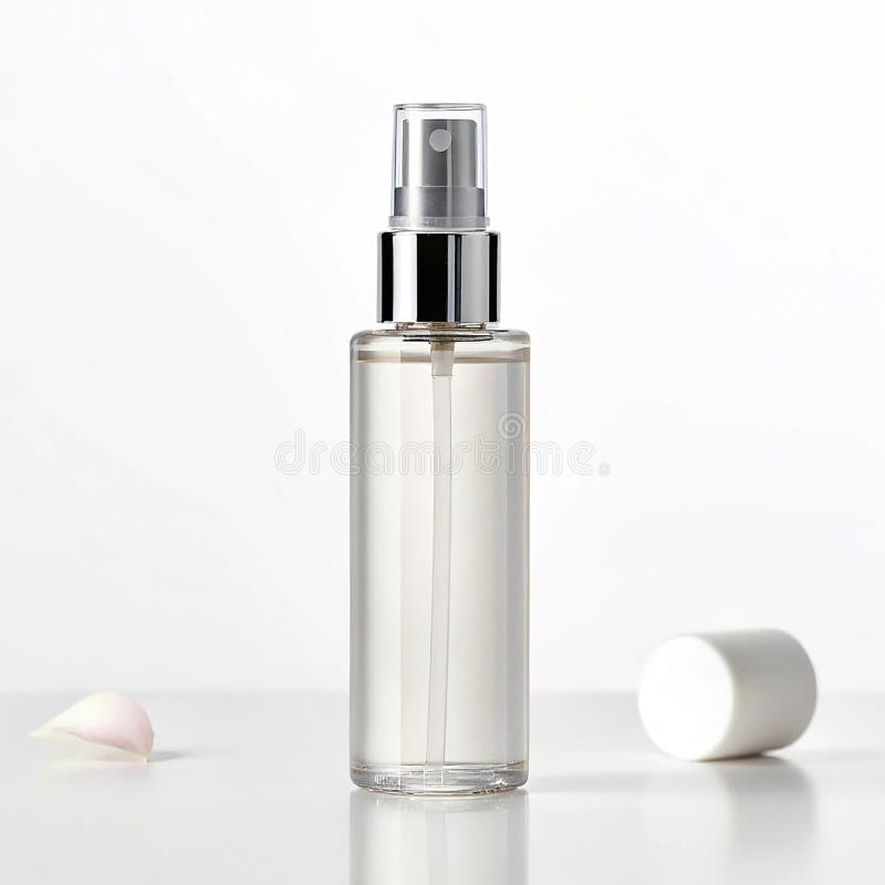 Makeup Setting Spray Bottle on White Background Stock Illustration ...
