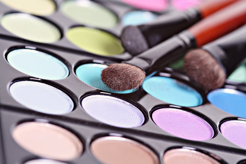 Makeup still life stock image. Image of multicolor, brushes - 25109727