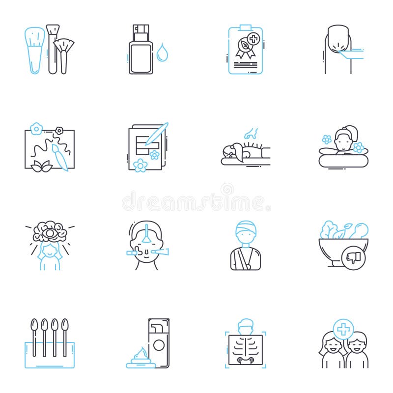 Makeup Studio Linear Icons Set. Glamor, Beauty, Radiance, Cosmetics ...