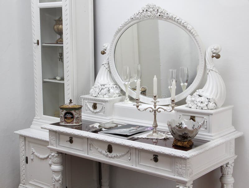 Makeup table stock photo. Image of century, beautiful - 178145896