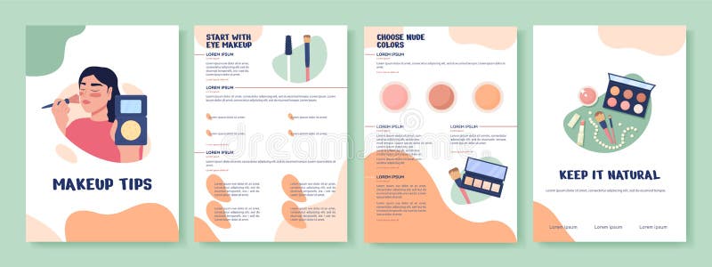 Makeup Tips Flat Vector Brochure Template Stock Vector - Illustration ...