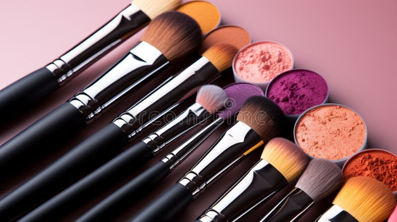 Makeup Tools with Gentle Brushes and Vibrant Eyeshadow.Generative AI ...