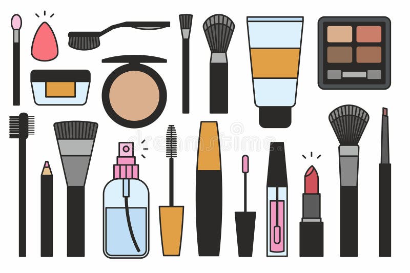 Makeup tools Icons stock vector. Illustration of elegance - 96162355
