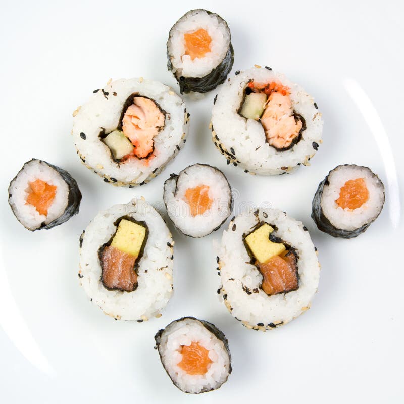 Maki Plate stock photo. Image of fish, nori, asia, diet - 12860922