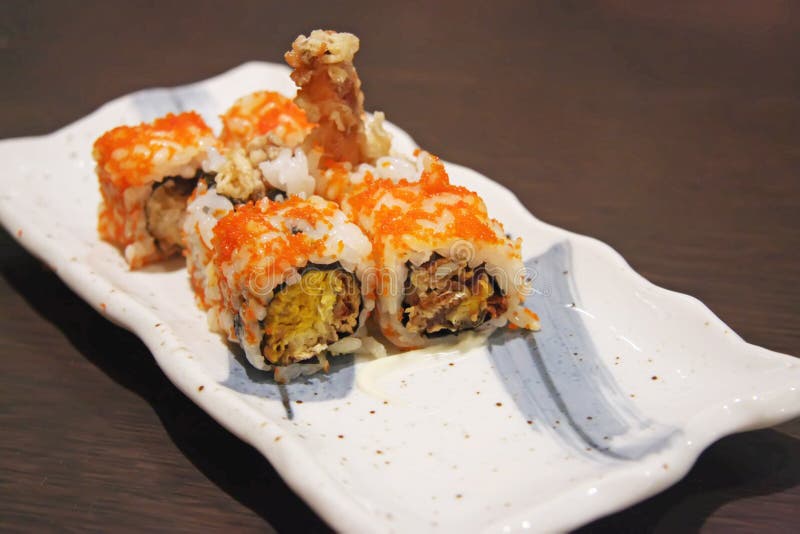 Maki rice rolls stock image. Image of crab, sashimi, platter - 8247021