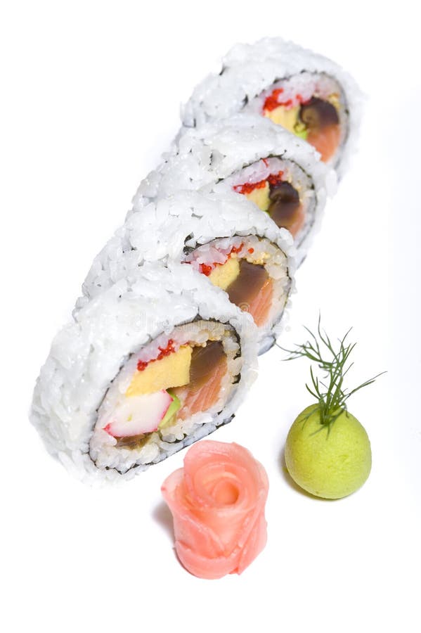 Maki roll on plate stock image. Image of maki, roll, asia - 7228757