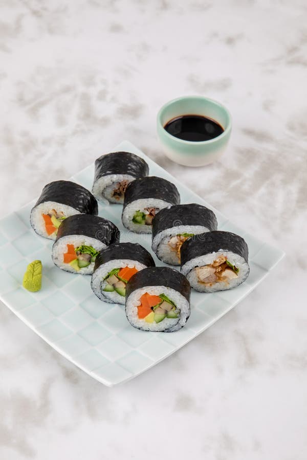 Maki Roll Chicken an Veggies Stock Image - Image of supper, lunch ...
