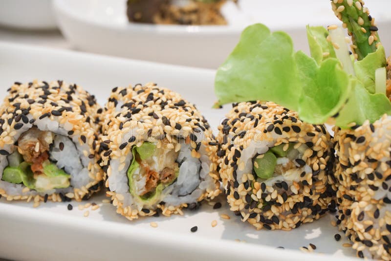 Maki Sushi - Roll with Avocado. Stock Image - Image of delicious, asia ...
