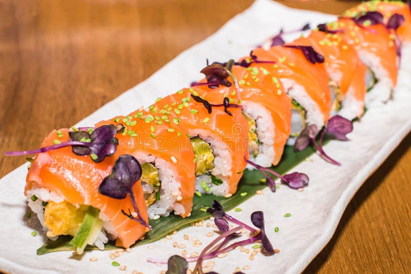 Maki Sushi set stock image. Image of gourmet, sushi, dinner - 96291957