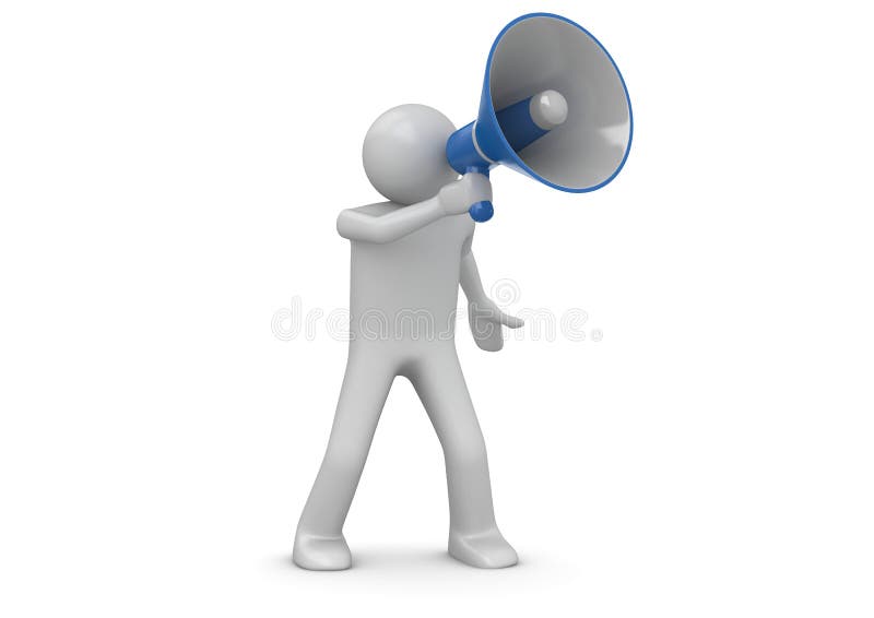 Making Announcement Over Loudspeaker Stock Illustration - Illustration ...