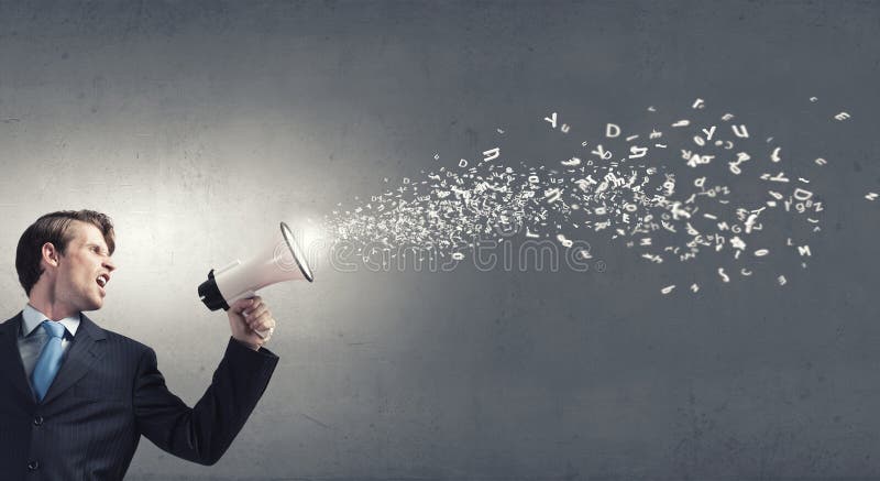 She is making announcement stock photo. Image of speaking - 62590134