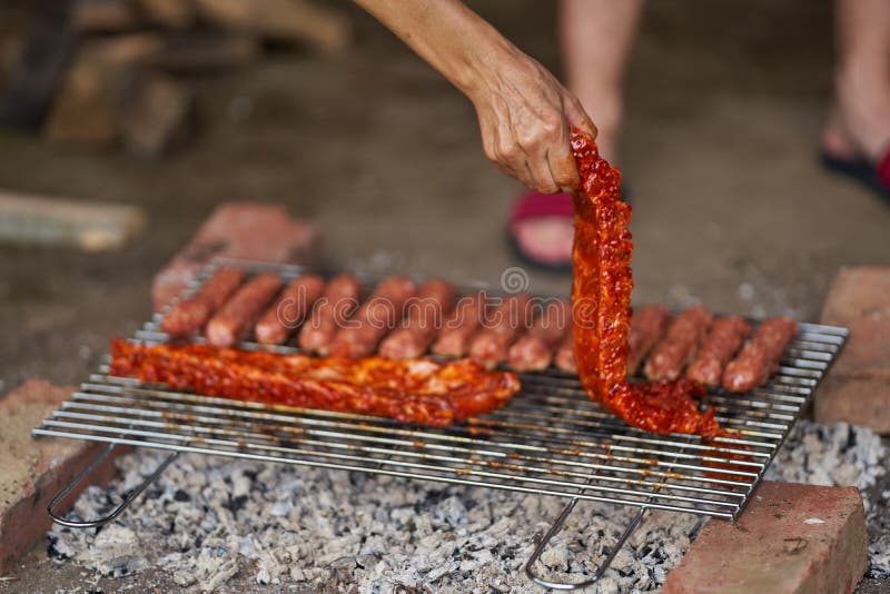 Making a barbecue stock photo. Image of gourmet, meal - 190551918