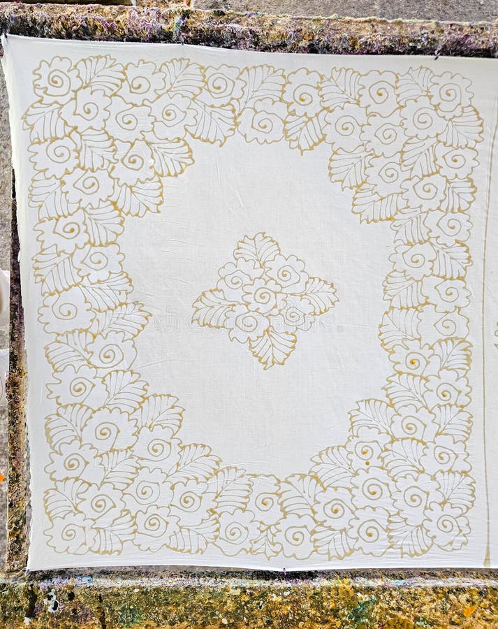 Batik Fabric with Beautiful Colorful Patterns in Thailand Stock Image ...