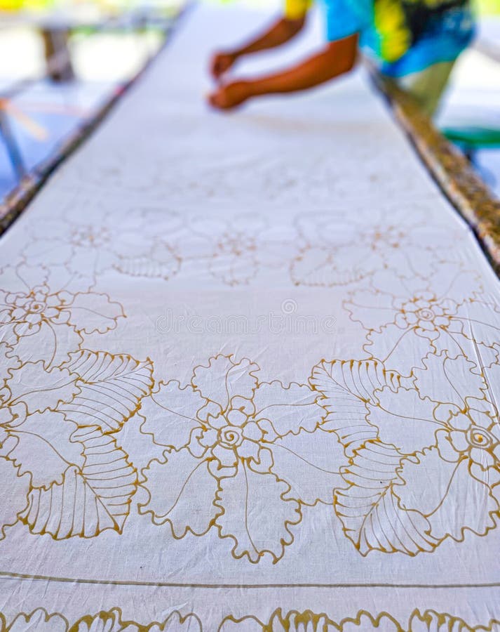 Batik Fabric with Beautiful Colorful Patterns in Thailand Stock Photo ...