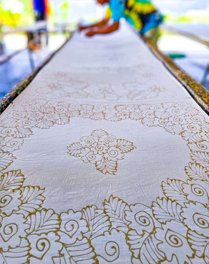 Making Batik by Drawing Beautiful Patterns by Hand Stock Image - Image ...