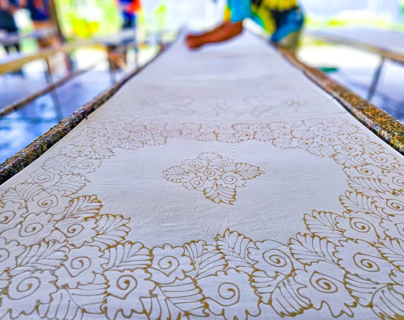 Making Batik by Drawing Beautiful Patterns by Hand Stock Image - Image ...