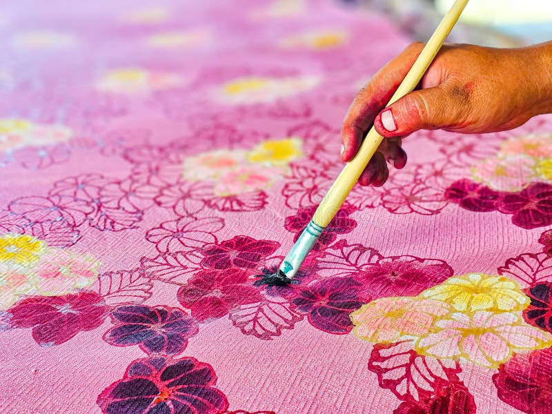 Making Batik by Drawing Beautiful Patterns by Hand Stock Image - Image ...