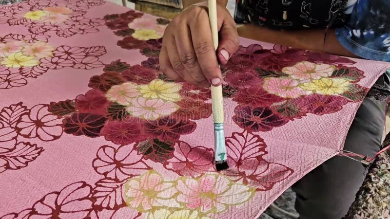 Making Batik by Drawing Beautiful Patterns by Hand. Stock Video - Video ...