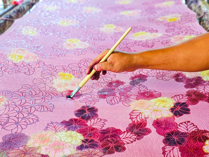 Making Batik by Drawing Beautiful Patterns by Hand Stock Photo - Image ...