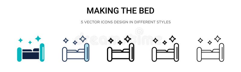 Making the Bed Icon in Filled, Thin Line, Outline and Stroke Style ...