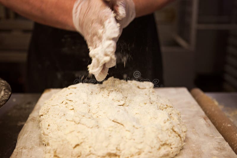 Making Biscuits from Scratch in Professional Restaurant Kitchen Bakery ...