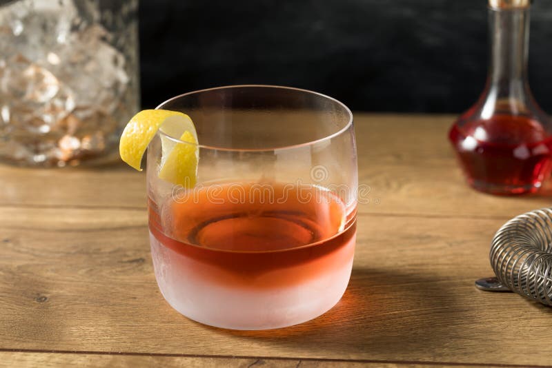 Making a Boozy Rye Sazerac Cocktail Stock Photo - Image of whisky ...