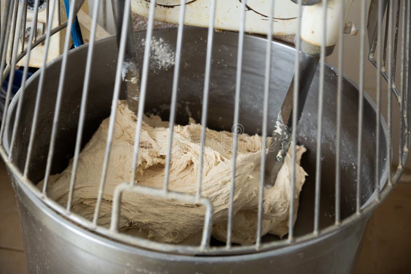 Making Bread Dough in Kneading Machine Stock Photo - Image of bread ...