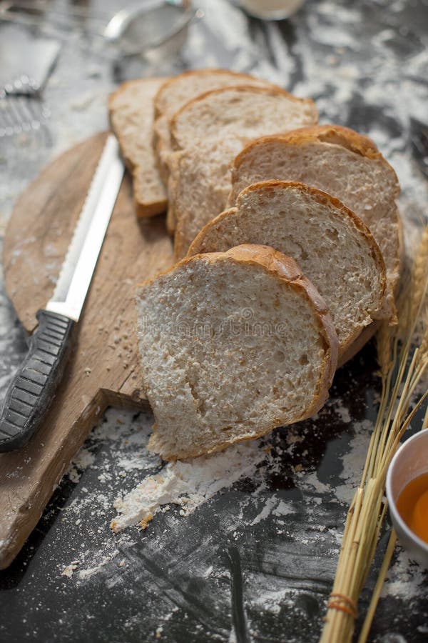 Making Bread in Rustic Style, Different Kinds of Bread Rolls on Stock ...