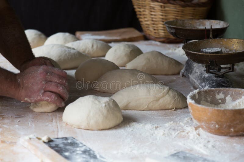 Making of bread stock photo. Image of flour, rustic - 235948908