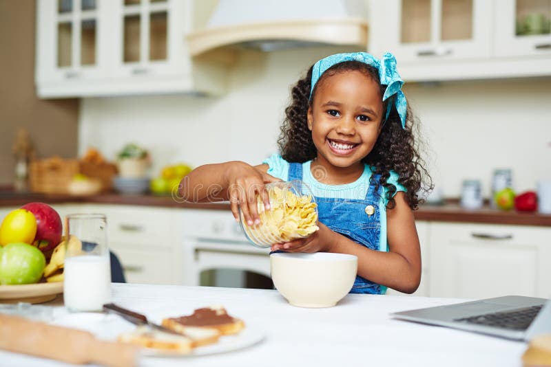 Making breakfast stock photo. Image of drink, childhood - 63434880