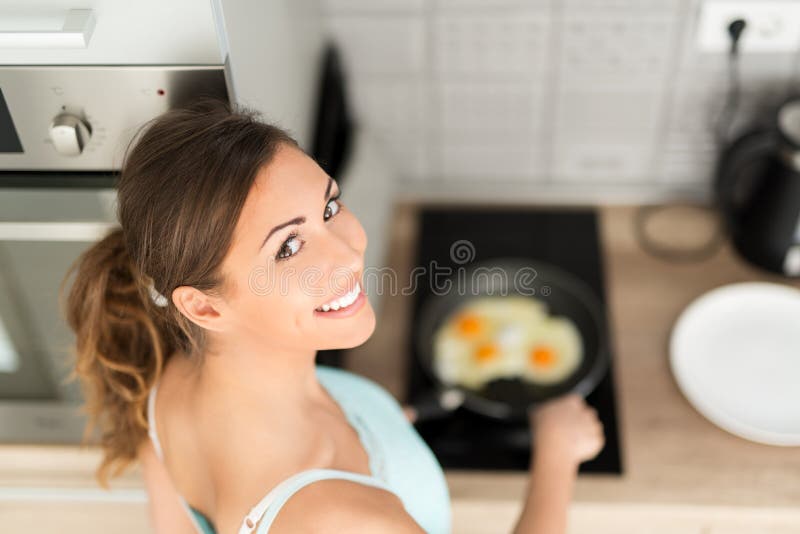 Making a Breakfast stock image. Image of morning, woman - 91731023