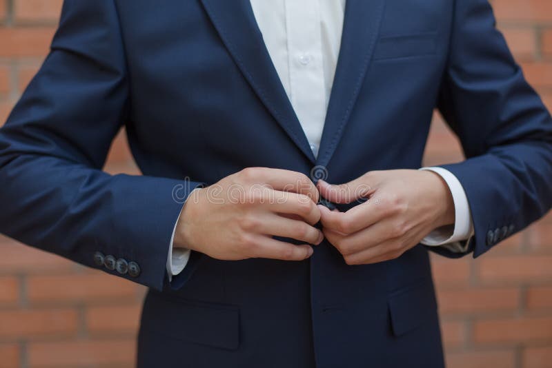 Making Business Look Close Up Man Buttoning His Jacket Stock Photos ...