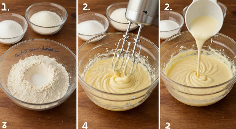 Making Cake Batter: a Step-by-Step Guide with Detailed Images Showing ... Making Cake Batter: a Step-by-Step Guide with Detailed Images Showing ...