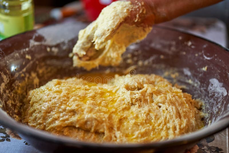 Making cake dough stock photo. Image of white, homemade - 204167796