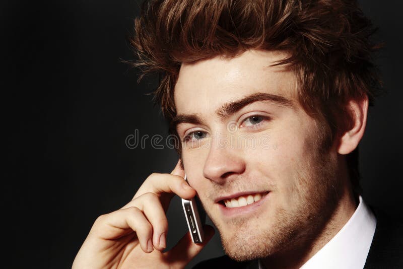 Making a call stock image. Image of black, smile, face - 23965777