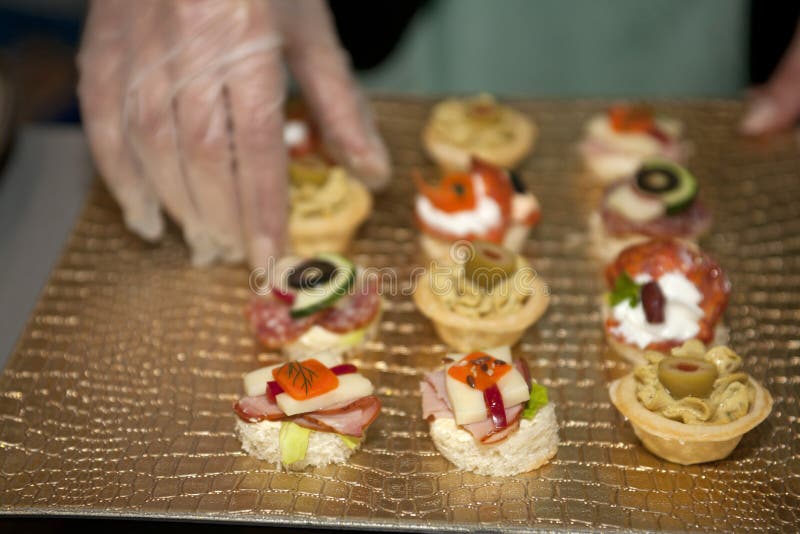 Canapes on Restaurant Table, Daylight Stock Photo - Image of party ...
